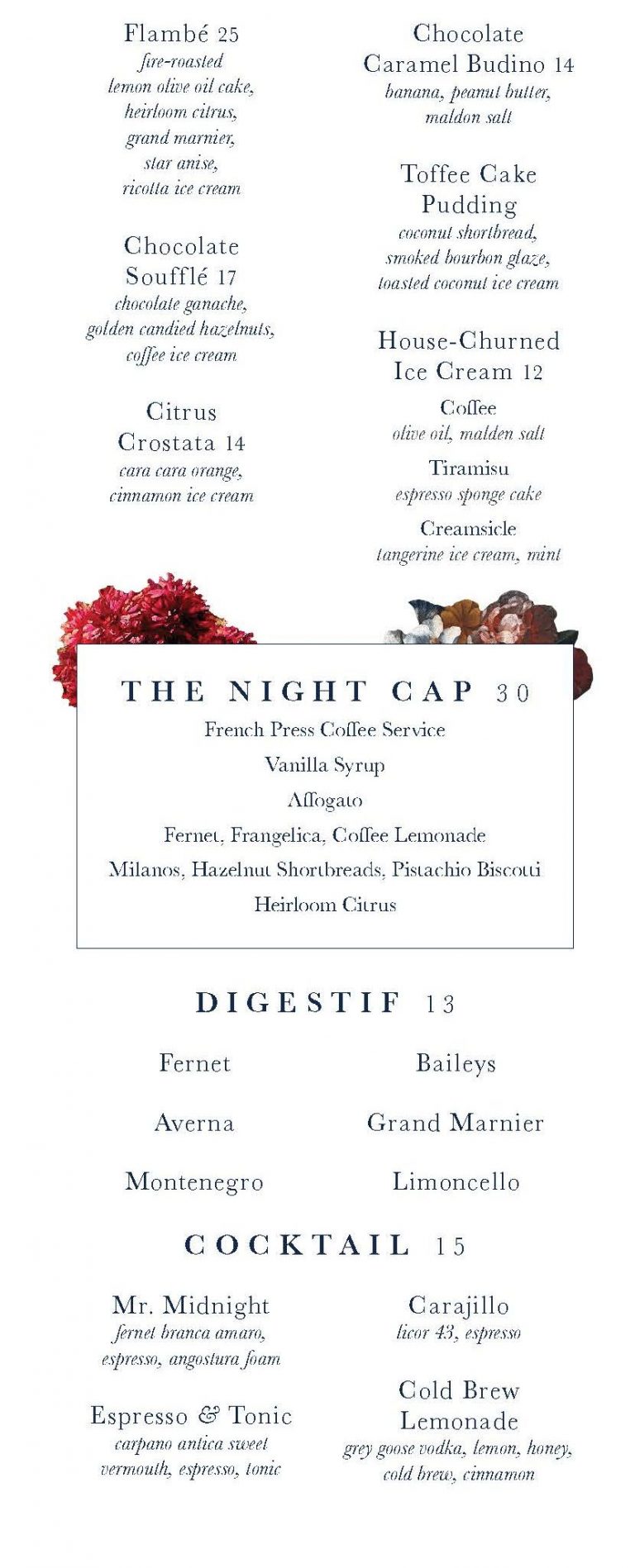 Menu - Monarch Restaurants