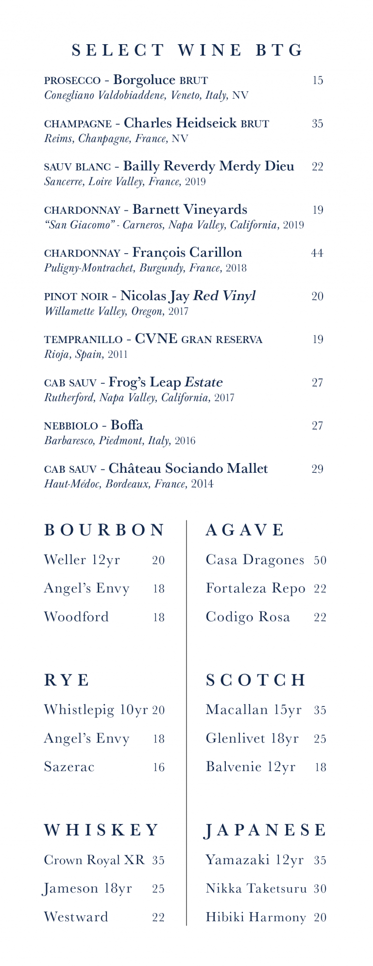 Menu - Monarch Restaurants