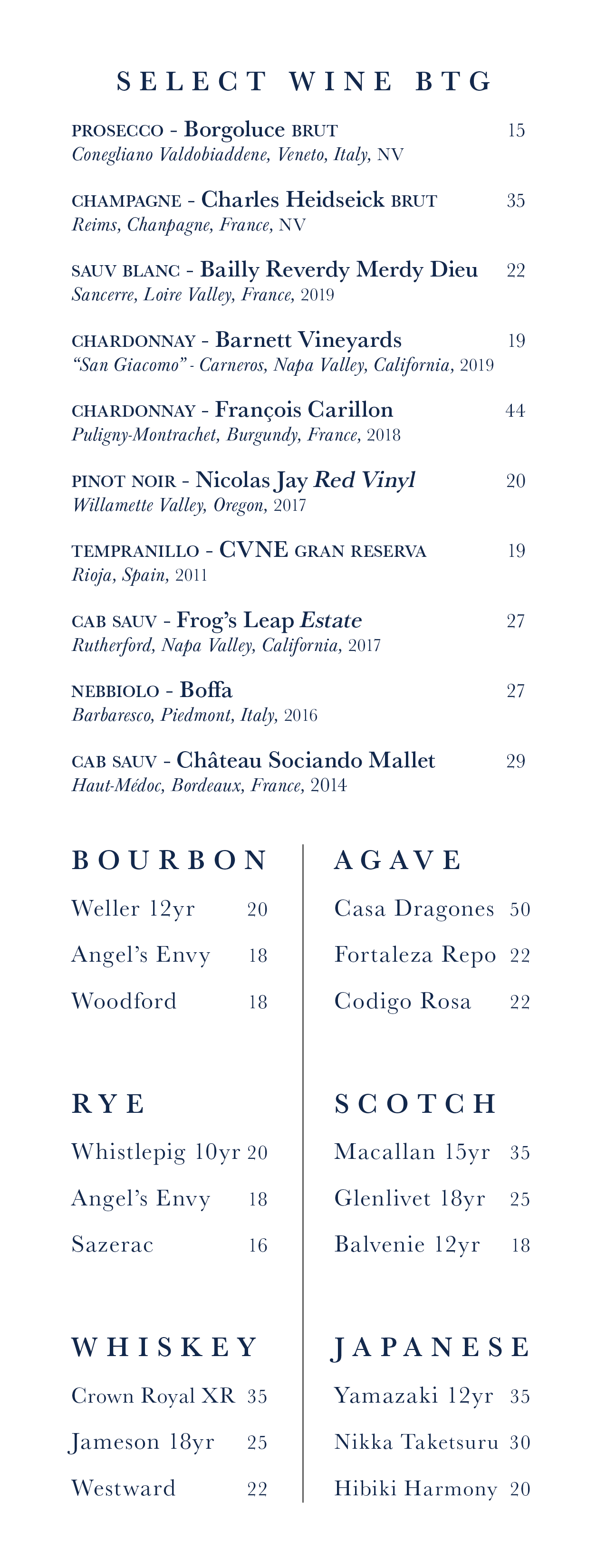 Menu - Monarch Restaurants