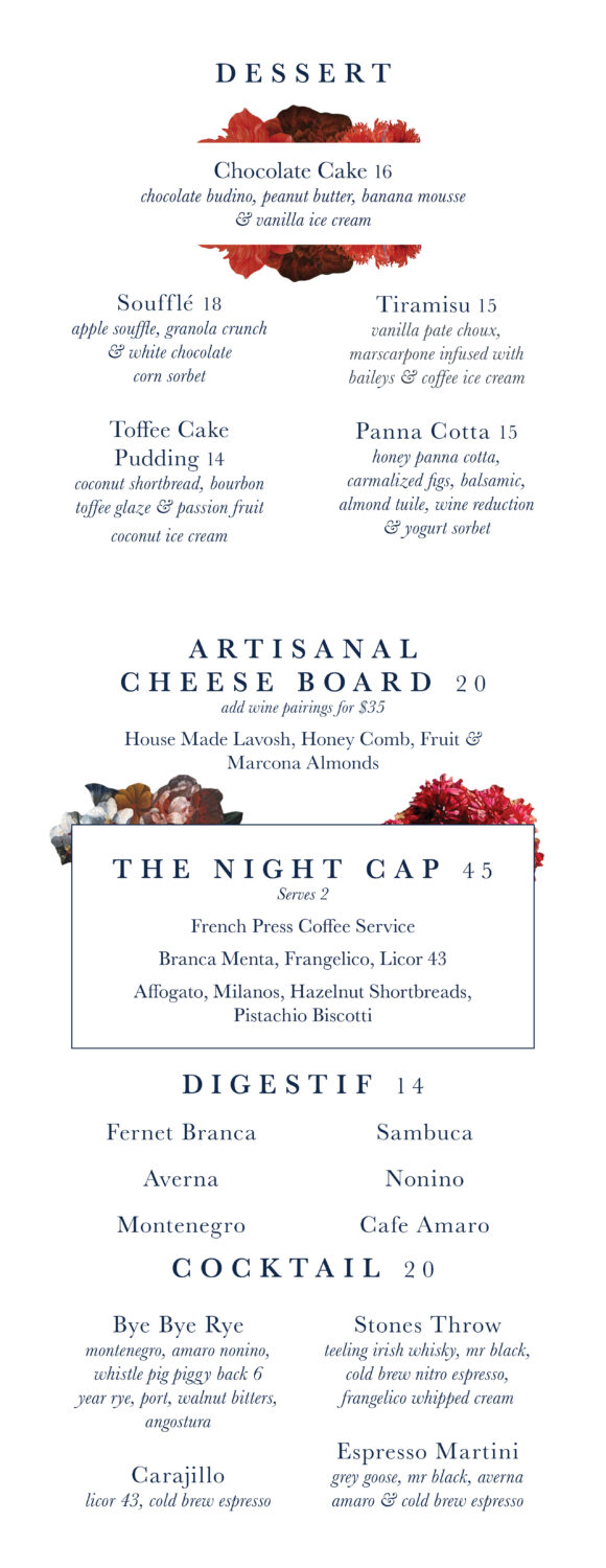 Menu - Monarch Restaurants